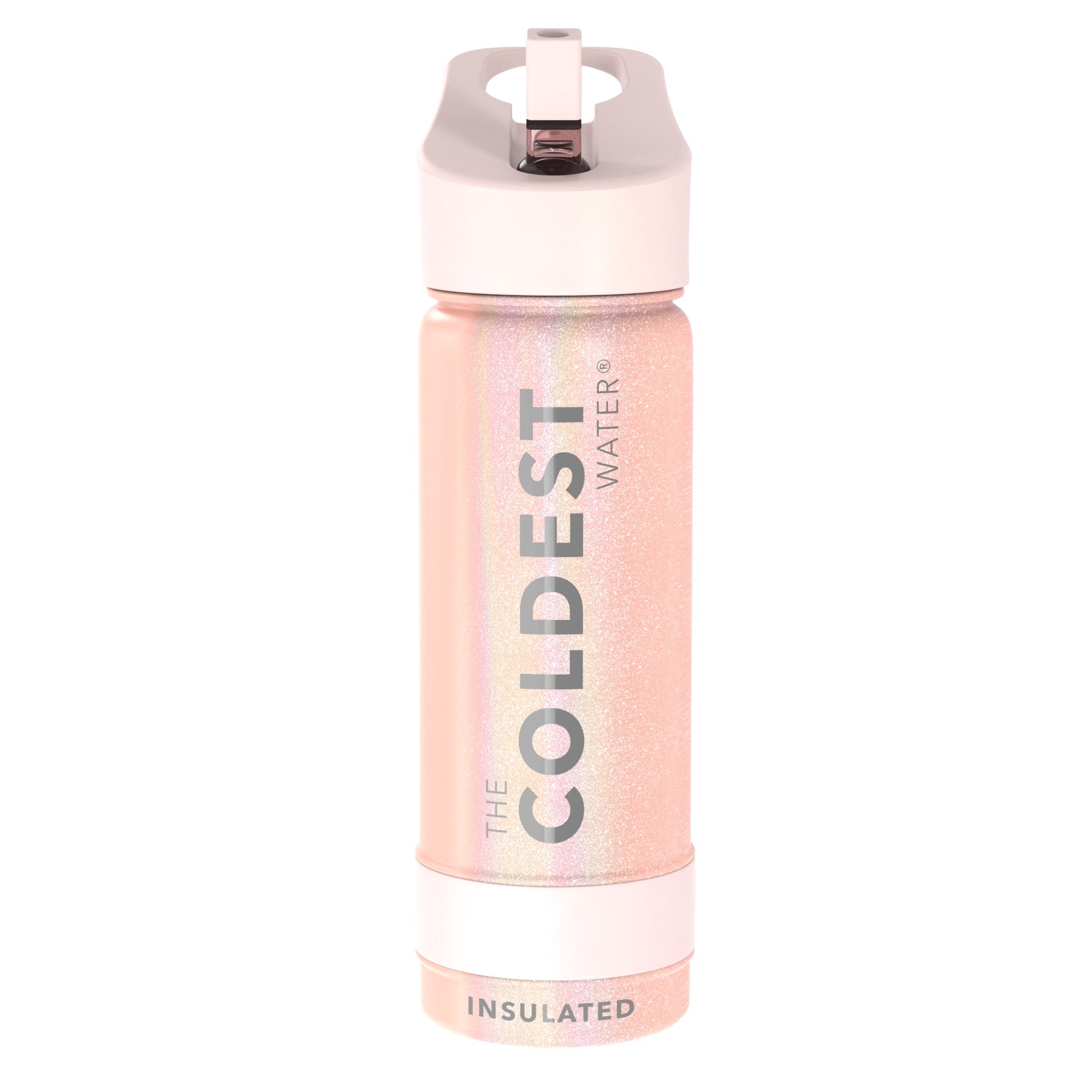 The Coldest Water - Straw Sports Bottle - 533ml - 18 OZ - Glitter Pink ...