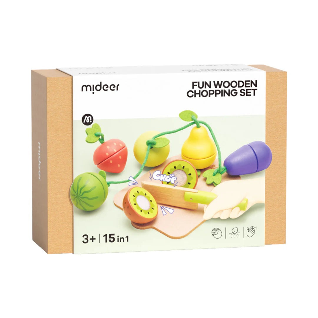 Mideer - Joyful Wooden Food Chopping Set-Delicious Fruit and Vegetable ...