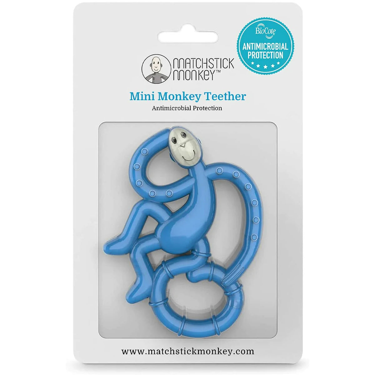 Matchstick Monkey - Blue Mini Monkey Teether | BambiniJO
